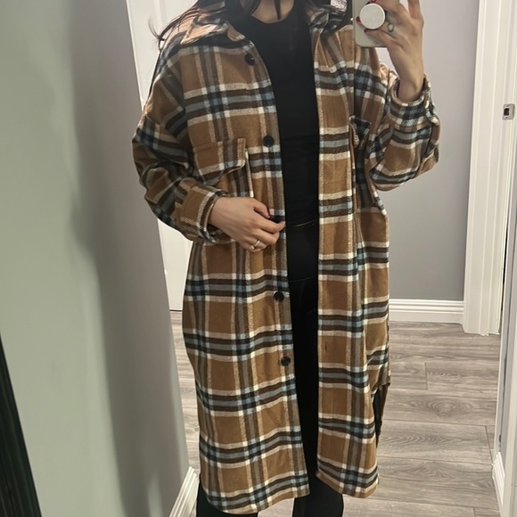 Jackets & Coats | Long Flannel Coat | Poshmark